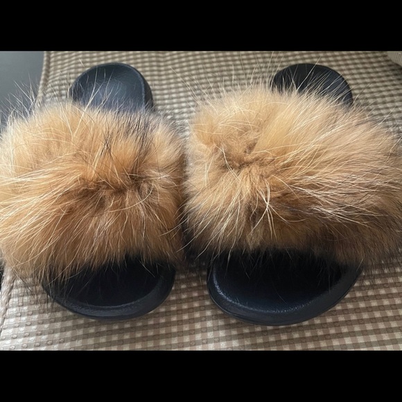 summer | Shoes | Ladies Real Fox Fur Fluffy Slippers | Poshmark